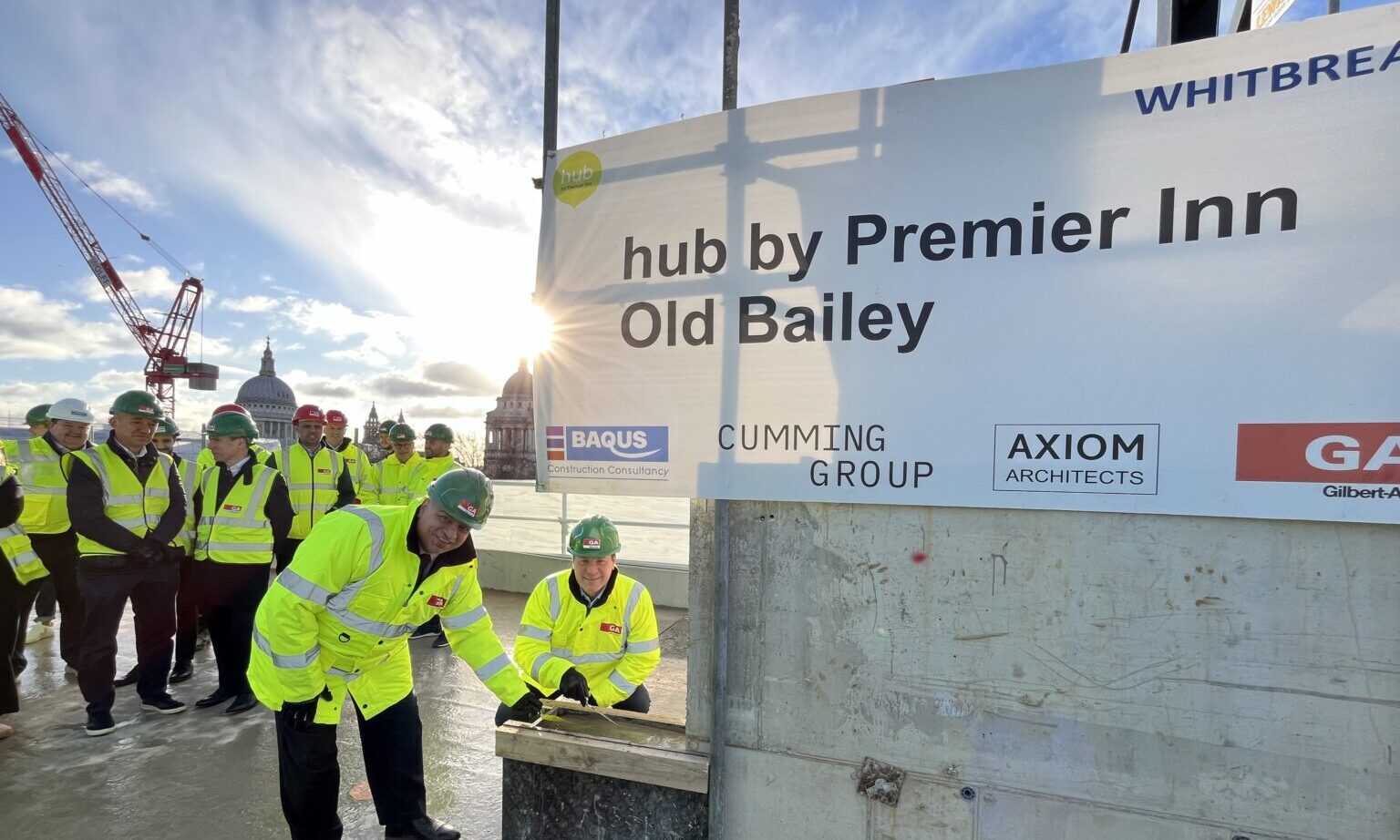 Whitbread celebrates topping out of Premier Inn Snow Hill | Hotel Owner